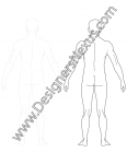 V4 Male Fashion Figure Template Back View - Designers Nexus