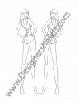 Female Fashion Croqui Back View V10 Casual Pose - Designers Nexus
