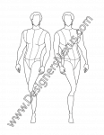 Free Male Fashion Croqui V14 Front View Walking Pose - Designers Nexus